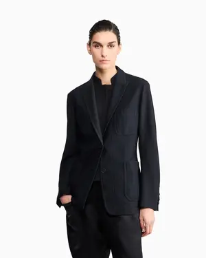 Giorgio Armani Blazer Regular Fit Single-breasted In Embossed Mesh
