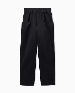 Giorgio Armani Trousers Techno Duchesse Oversized Fit With Front Pockets - Black