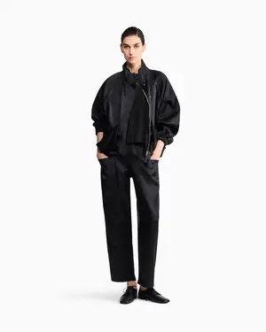 Giorgio Armani Techno Duchess Oversized Fit Trousers With Front Pockets