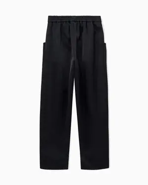 Giorgio Armani Techno Duchess Oversized Fit Trousers With Front Pockets