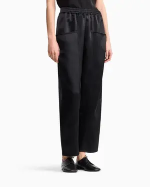 Giorgio Armani Techno Duchess Oversized Fit Trousers With Front Pockets