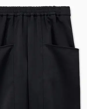 Giorgio Armani Techno Duchess Oversized Fit Trousers With Front Pockets