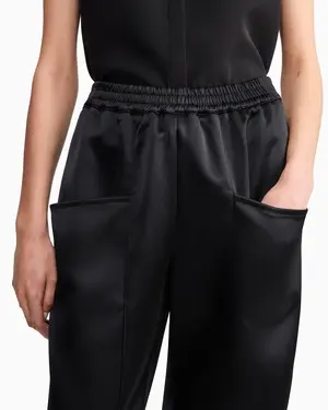Giorgio Armani Techno Duchess Oversized Fit Trousers With Front Pockets