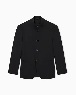 Giorgio Armani Blazer One Shot Regular Fit In Pure Virgin Wool Crepe