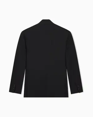Giorgio Armani Blazer One Shot Regular Fit In Pure Virgin Wool Crepe