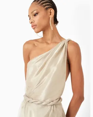 Giorgio Armani One-shoulder Embellished Tulle Maxi Dress