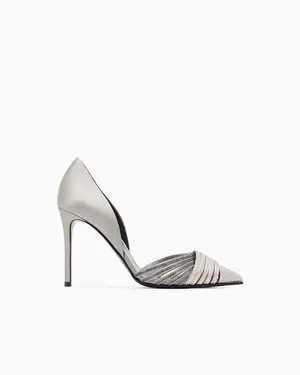 Giorgio Armani Rhinestone And Satin Court Shoes - Beige