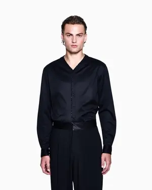 Giorgio Armani Cotton Shirt With Rhinestone Detail