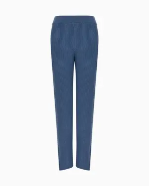 Giorgio Armani Ribbed Cashmere Trousers - Blue