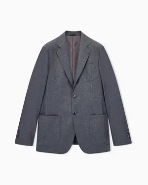 Giorgio Armani Single-breasted Stretch Cashmere Jacket - Grey