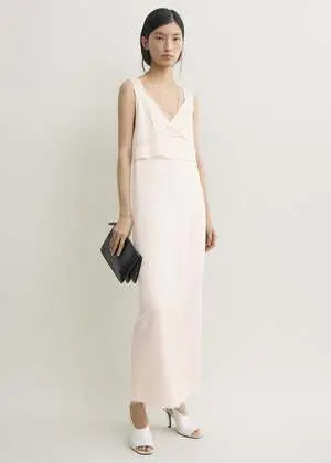 TOTEME V-neck Double-faced Satin Slip Dress