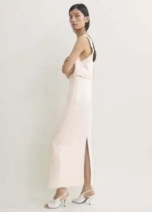 TOTEME V-neck Double-faced Satin Slip Dress