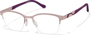 Zenni Zenni Square Half-Rim Stainless Steel Eyeglasses Pink