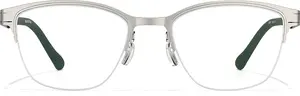 Zenni Square Half-rim Stainless Steel Eyeglasses - Silver