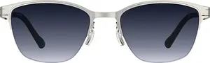 Zenni Square Half-rim Stainless Steel Eyeglasses - Silver