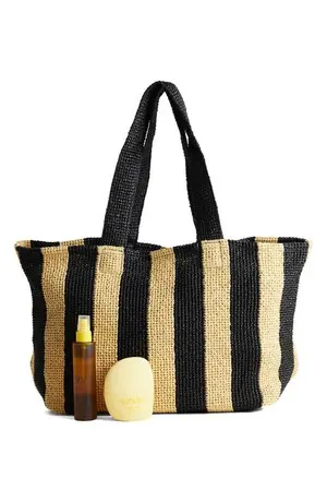 Topshop Selia Stripe Straw Tote