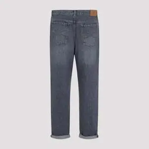 Brunello Cucinelli Straight-leg Five-pocket Jeans - Gray