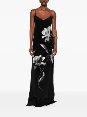 ERMANO SCERVINO Ermanno Scervino Long Silk Dress With Floral Print
