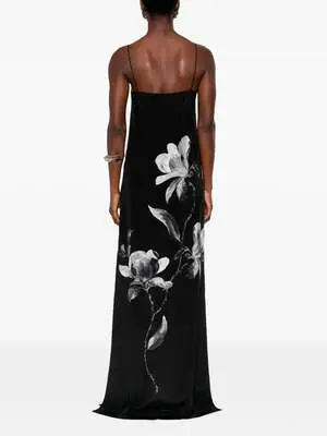 ERMANO SCERVINO Ermanno Scervino Long Silk Dress With Floral Print