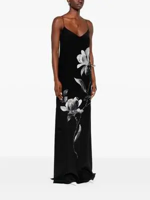 ERMANO SCERVINO Ermanno Scervino Long Silk Dress With Floral Print