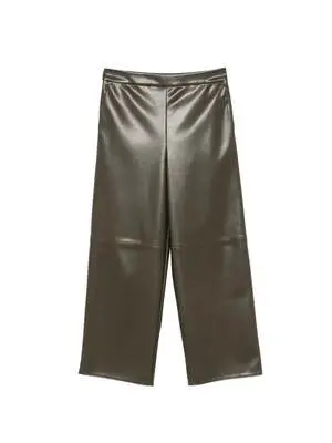 Max Mara Leather-look Cropped Pants - Multicolor