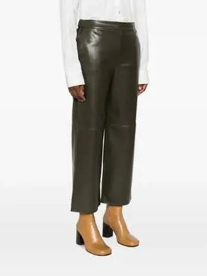 Max Mara Leather-look Cropped Pants - Multicolor
