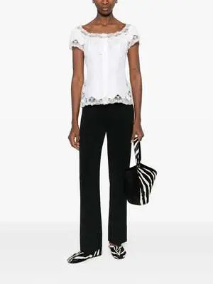 ERMANO SCERVINO Short Sleeve Embroidered Shirt