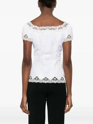 ERMANO SCERVINO Short Sleeve Embroidered Shirt