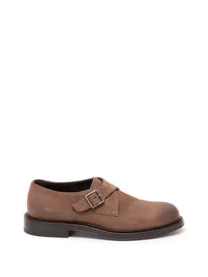 Brunello Cucinelli Suede Monk Strap Derby Shoes - Multicolor