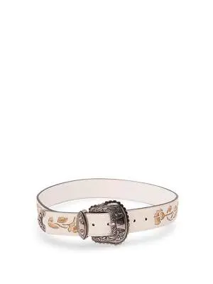 ERMANO SCERVINO Ermanno Scervino Leather Belt With Floral Detail - Multicolor