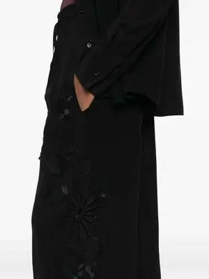 ERMANO SCERVINO Ermanno Scervino Silk Wide-leg Trousers With Lace And Crystal Details