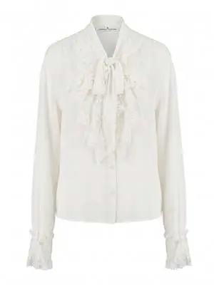 ERMANO SCERVINO Ermanno Scervino Silk Shirt With Lace Details - Multicolor