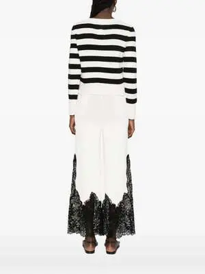 ERMANO SCERVINO Ermanno Scervino Striped Cotton Cardigan With Floral Embellishment