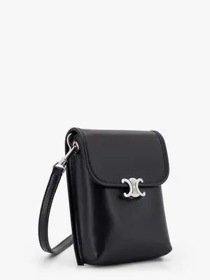 Celine Soft Triomphe Leather Shoulder Bag