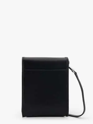 Celine Soft Triomphe Leather Shoulder Bag - Black
