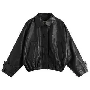 RÓHE Leather Blouson Jacket - Black