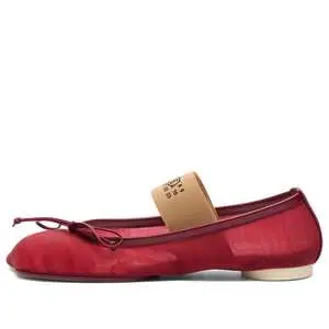 MAISON MARGIELA Mesh Moulded Toe Ballet Shoes - Ruby Wine