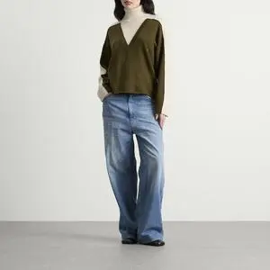 MAISON MARGIELA V-neck Knitted Double Layer Jumper