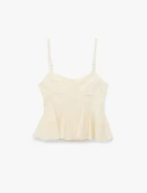 Koton Structured Fitted Strappy Peplum Top
