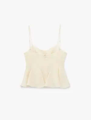 Koton Structured Fitted Strappy Peplum Top