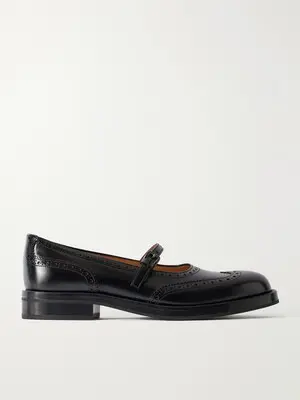 Church's Sheila Leather Mary Jane Flats With Brogue Detailing