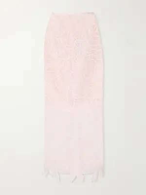 Cecilie Bahnsen Cbgus Embroidered Organza Maxi Skirt - Pink