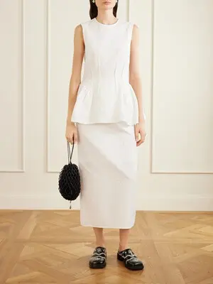 Cecilie Bahnsen Matelassé Cotton-blend Blouse - White