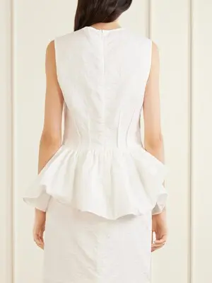 Cecilie Bahnsen Matelassé Cotton-blend Blouse - White