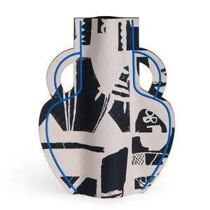 LONDON ATELIER BYPRODUCT Geometric Cotton Milos Large Vase - Black