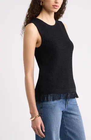 Nordstrom Fringe Hem Sleeveless Sweater