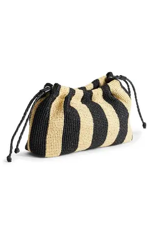 Topshop Jay Stripe Straw Clutch