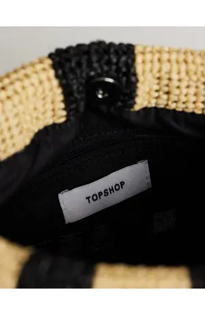 Topshop Jay Stripe Straw Clutch