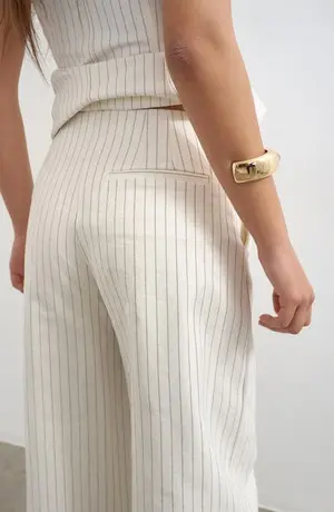 Topshop Striped Barrel Leg Pants