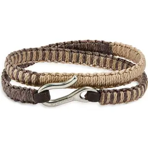 Caputo & Co Hand Knotted Leather Double Wrap Bracelet - Grey Combo